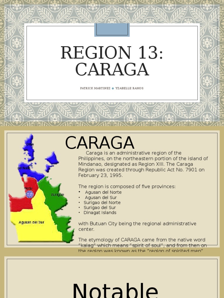 Region 13: Caraga: Patrick Martinez Yzabelle Ramos | PDF