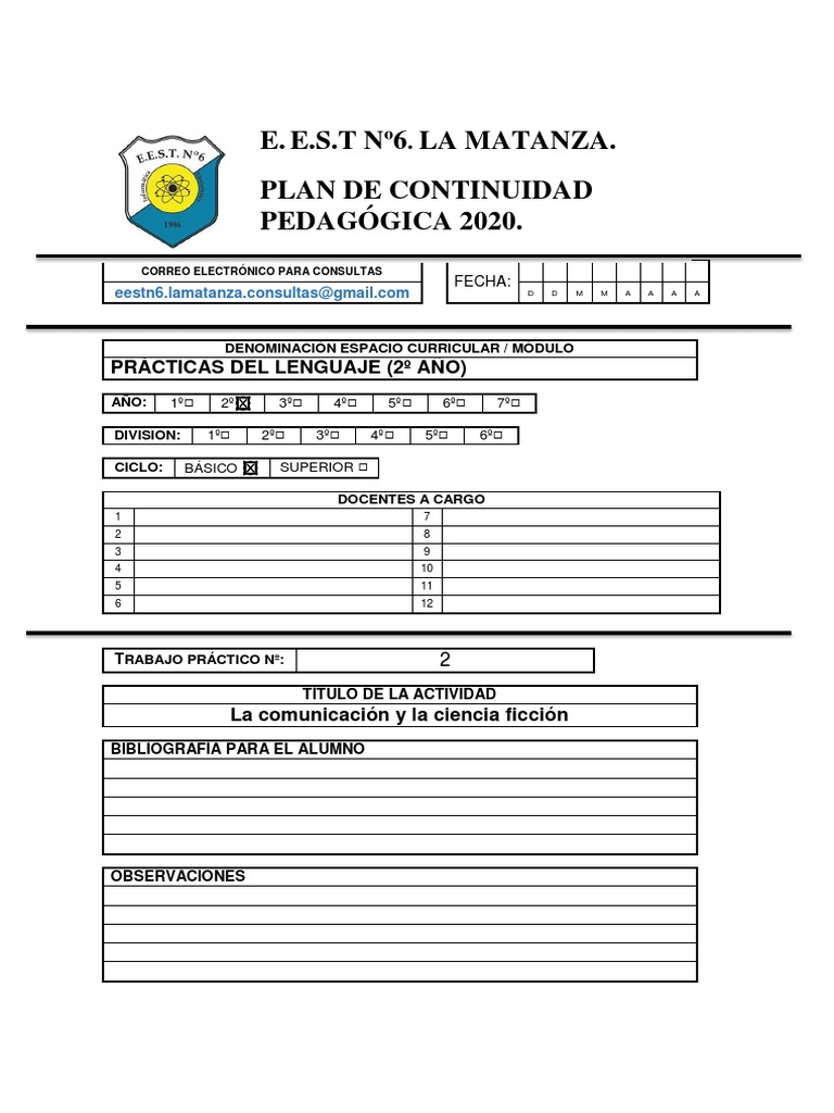 TP Práct. Leng. 2º Año Segunda Etapa | PDF | Narrativa | Comunicación ...