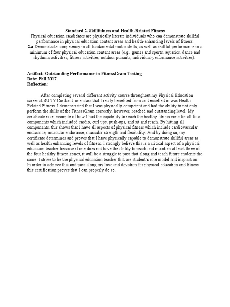 Standard 2 Reflection | PDF