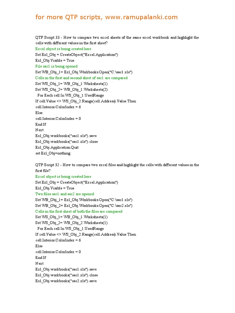 QTP Scripts Tutorial | PDF