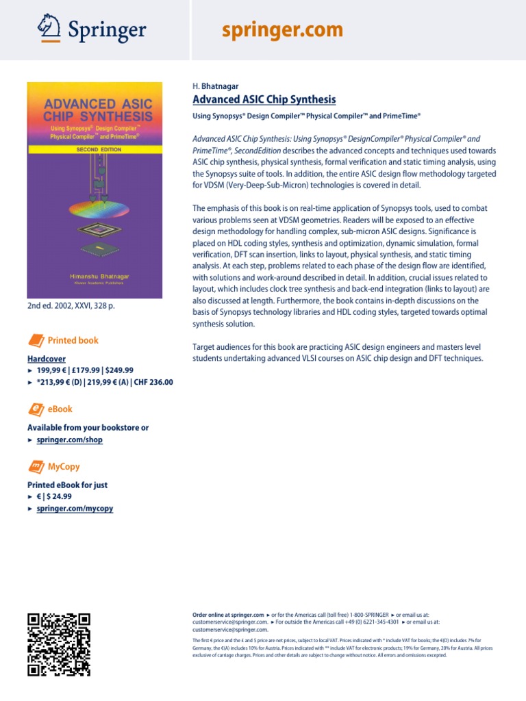 Advanced ASIC Chip Synthesis | PDF | Hardware Description Language ...