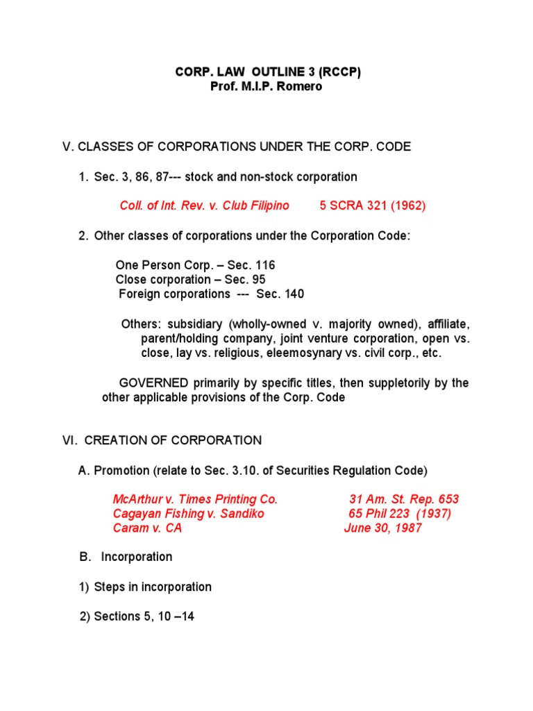 Corp. Law Outline 3 (2020) | PDF | Corporations | U.S. Securities And ...