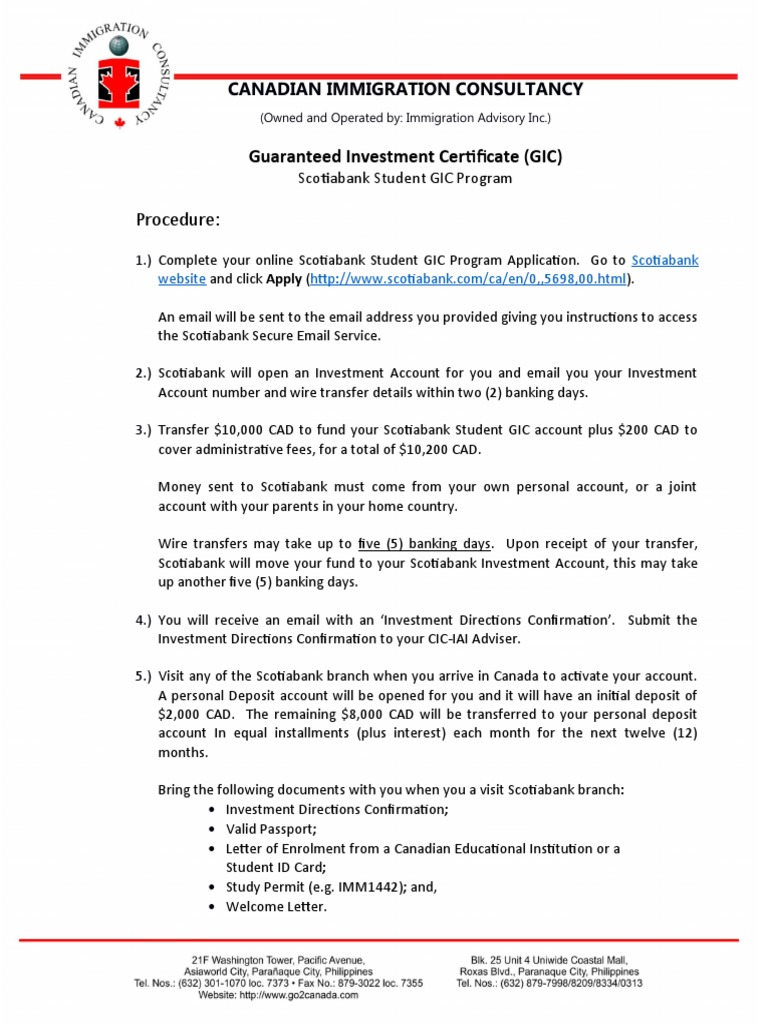 Scotiabank GIC Program for Students | PDF | Business | Finance & Money ...