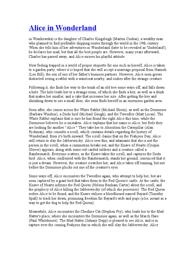 Alice in Wonderland | PDF | Literary Characters | Literary Motifs