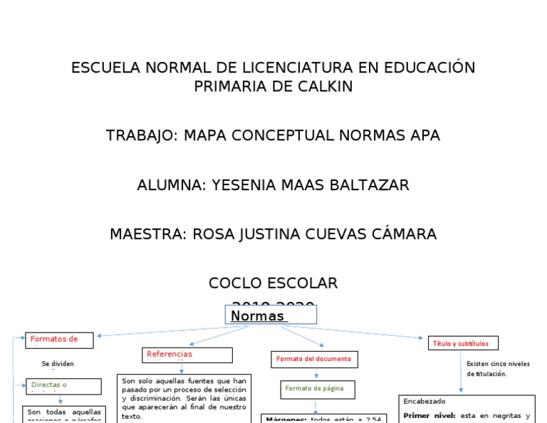 Mapa Conceptual. Normas Apa | PDF