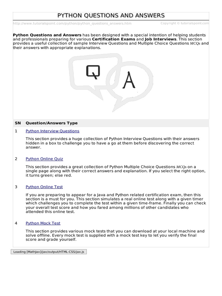 Python Questions Answers PDF | PDF