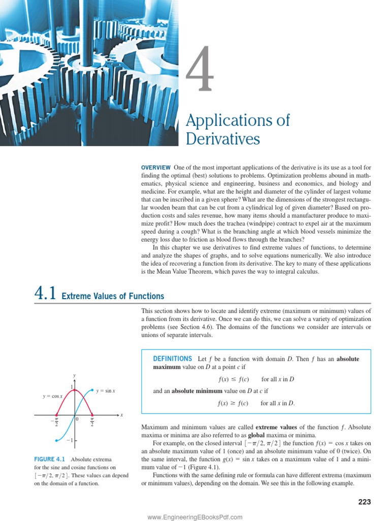 Applications of Derivatives (Extreme Values of Functions) | PDF ...