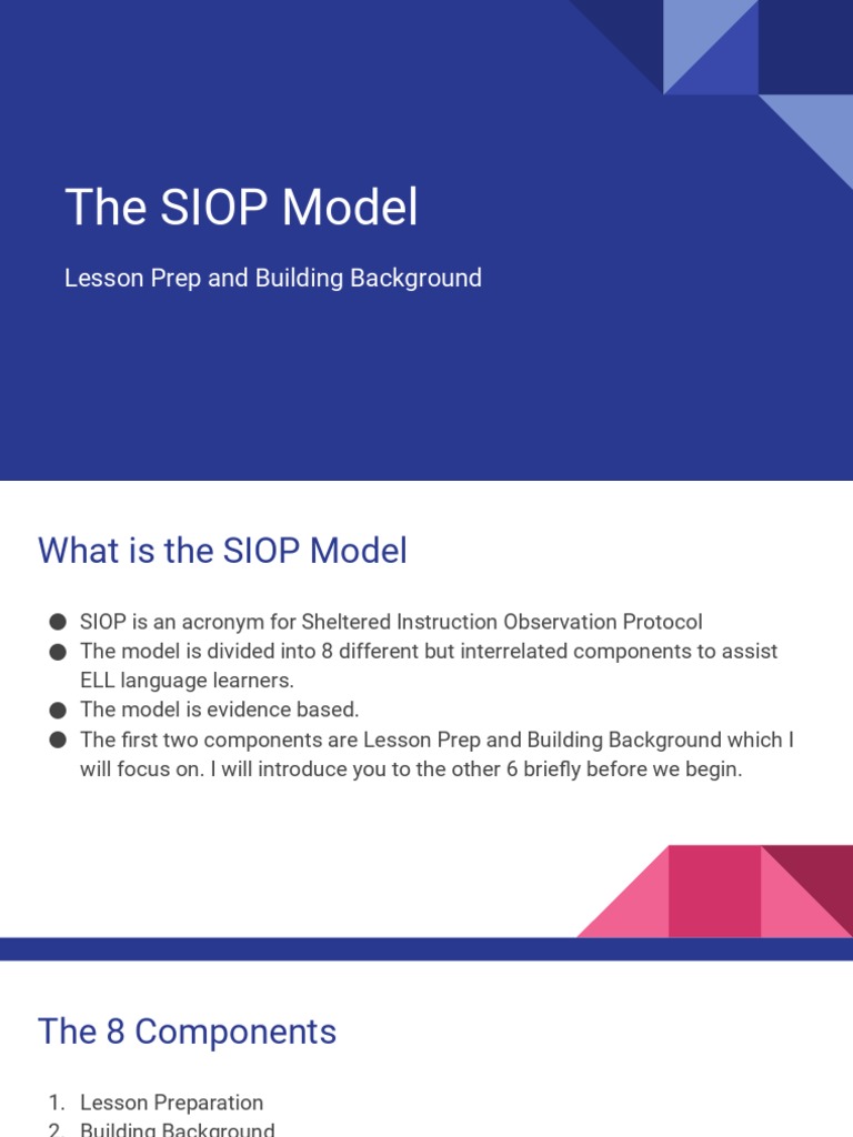 The Siop Model | PDF