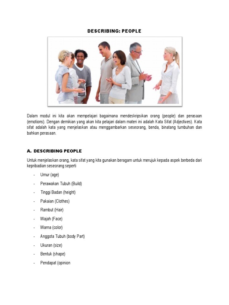 Materi Describing People dan Things | PDF