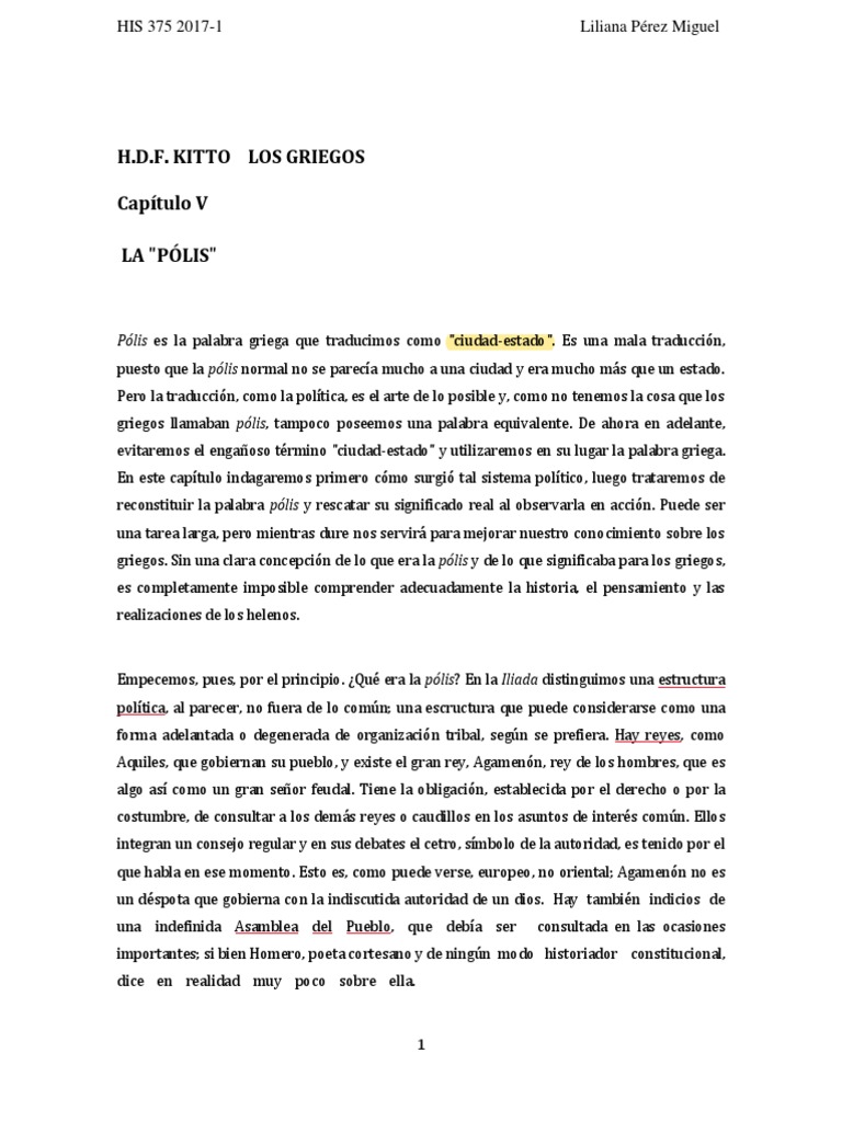 KITTO, Hdf. La Polis. Los Griegos | PDF | Antigua Grecia | Oresteia