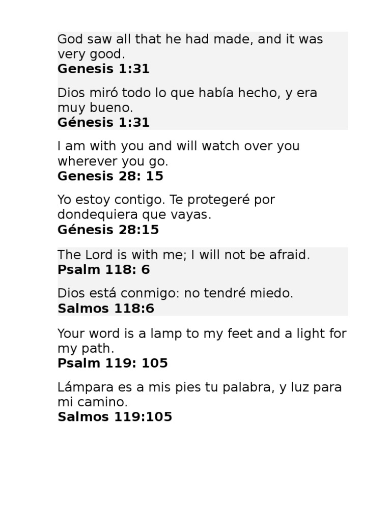 Versículos Bíblicos en Inglés y Español | PDF | Religión y creencia ...