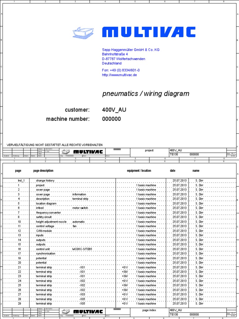 Manual Eléctrico de Multivac b610 | PDF