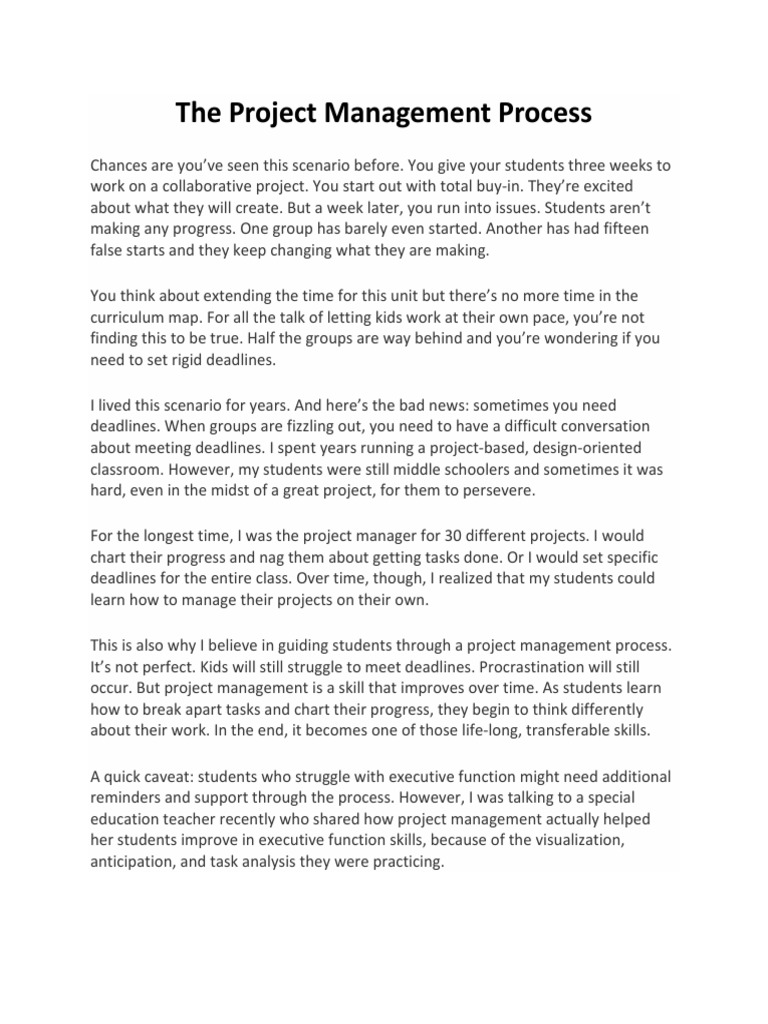 Project Management Process | PDF | Project Management | Goal Setting