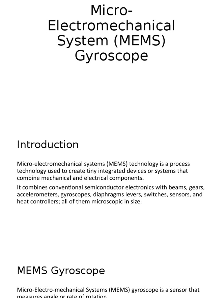 Micro-Electromechanical System (MEMS) Gyroscope | PDF | Gyroscope | Microelectromechanical Systems