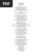 Unwell Lyrics | PDF
