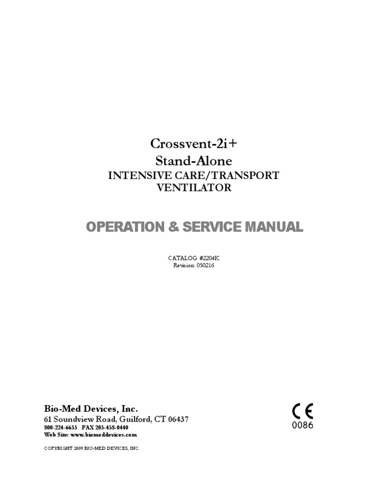 Crossvent-2i+ Stand-Alone: Operation & Service Manual | Download Free ...