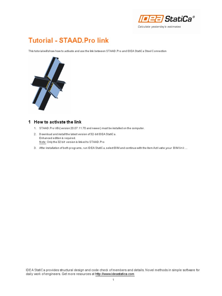 PDF Tutorial BIM STAAD - Pro | PDF | Software | Digital Technology
