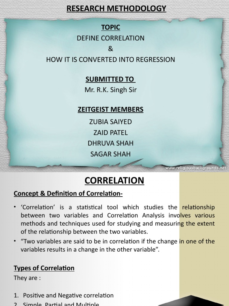 Define Correlation & How It Is Converted Into Regression: Topic | PDF | Correlation And ...