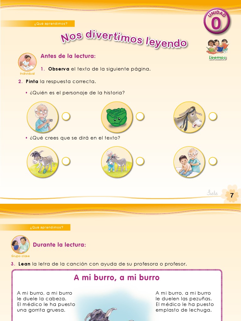 Actividades sobre "A mi burro" | PDF