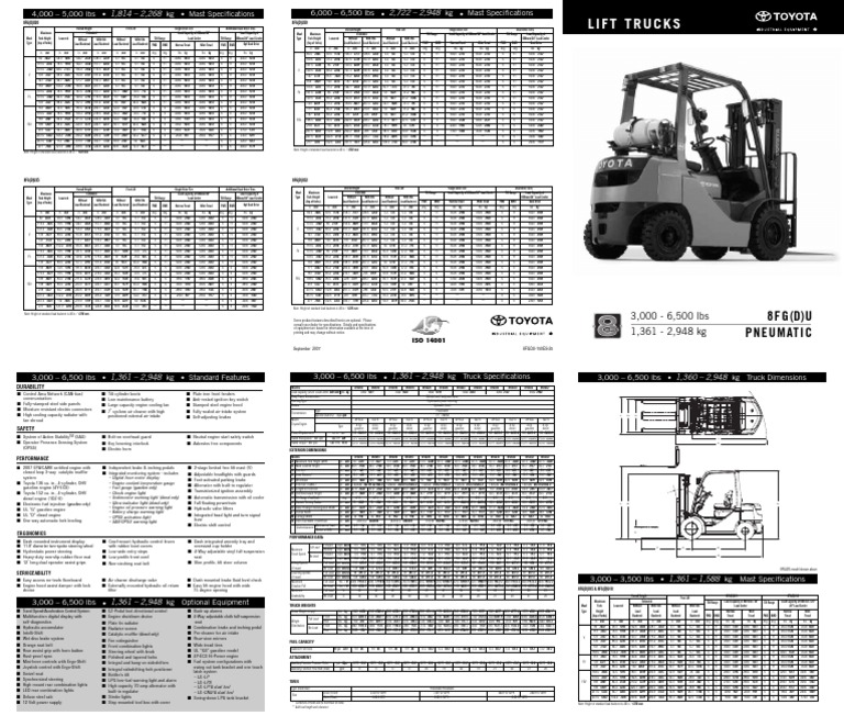 Forklift Mast Specifications Guide | PDF | Inline Four Engine | Horsepower