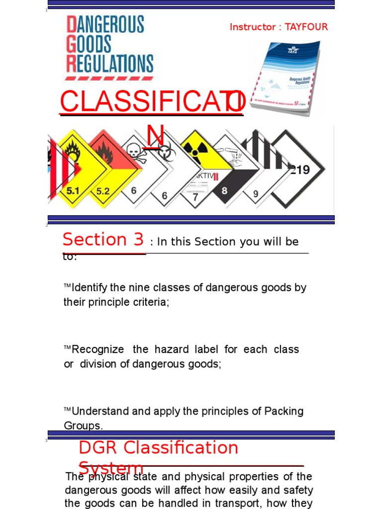 Dangerous Goods Regulation 1-5 Slide | PDF