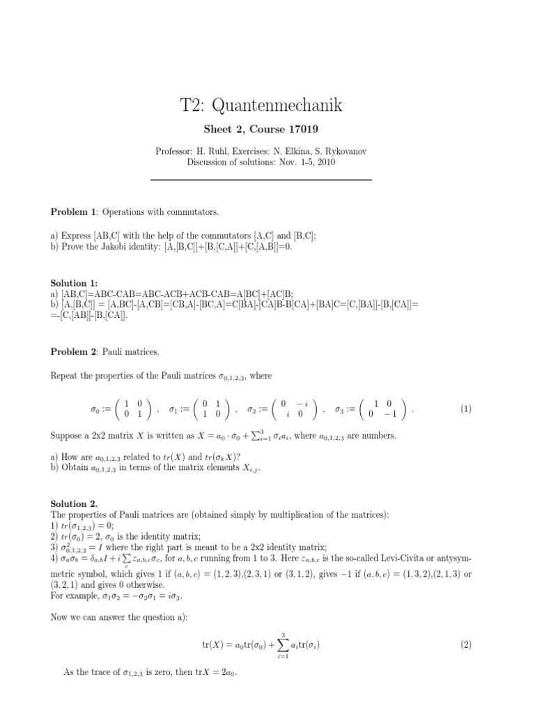 Solución Algunos de La Sakurai | PDF | Eigenvalues And Eigenvectors | Quantum Mechanics