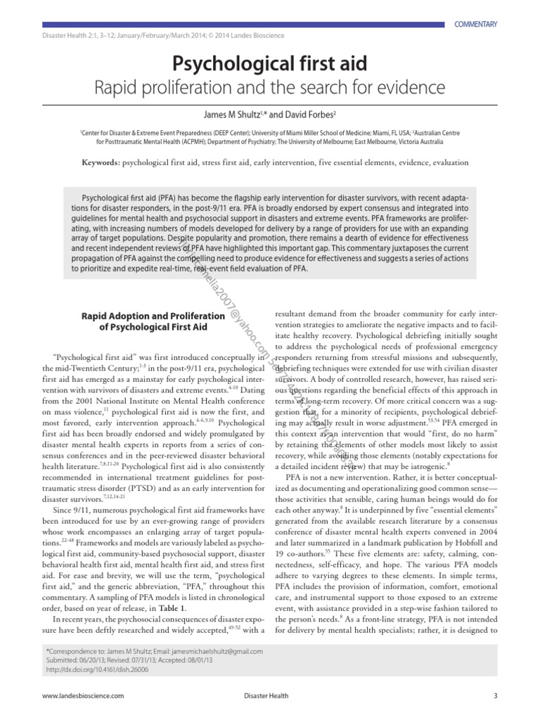 1-PFA-Rapid Proliferation - Disaster Health | PDF | Recovery Approach ...