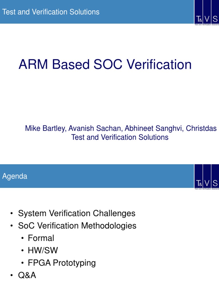 ARM Based SOC Verification: Test and Verification Solutions | PDF ...