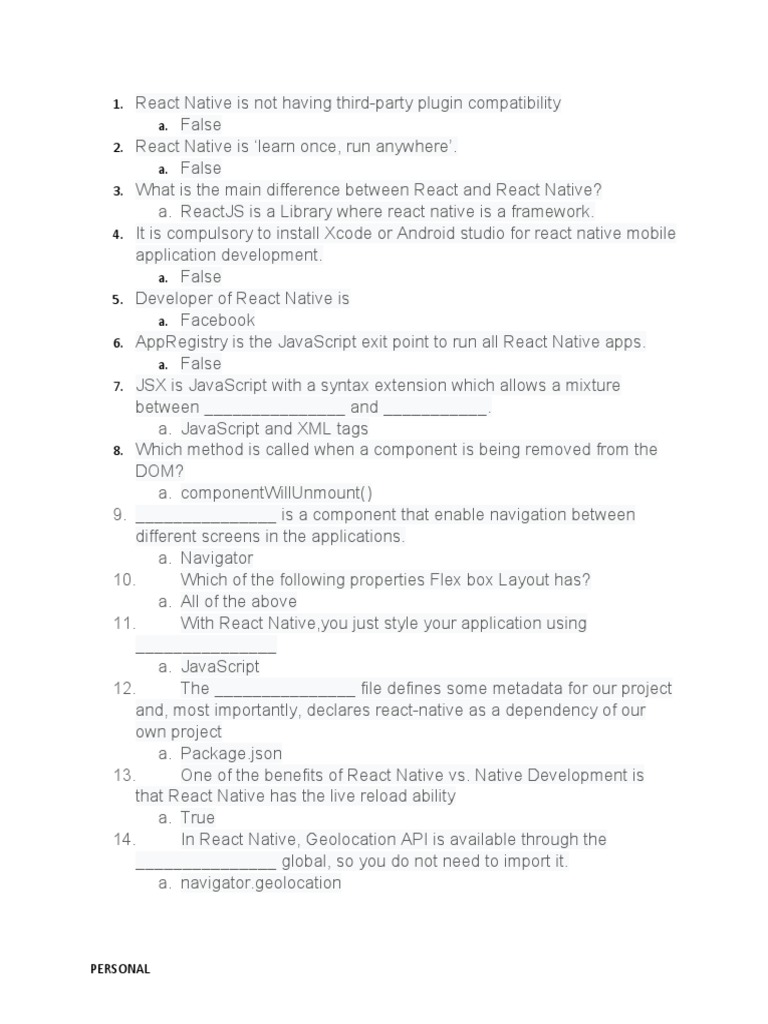 React Native | PDF | Computing | Software Development