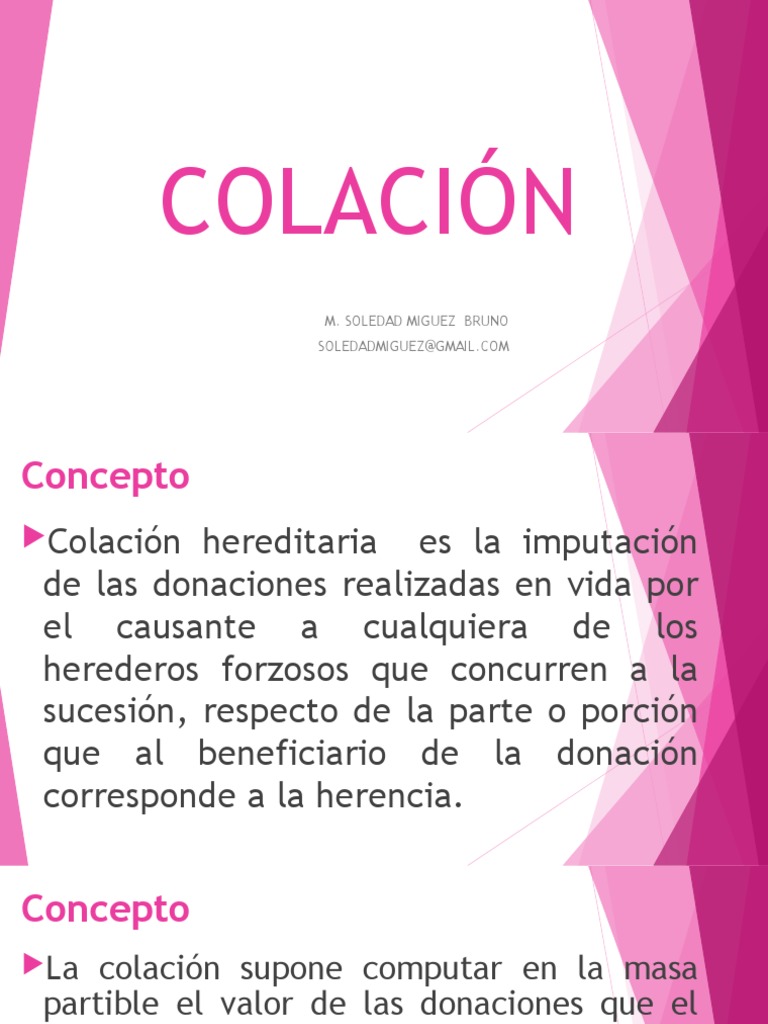 Significado y Concepto de Colación Hereditaria | PDF | Donación | Herencia