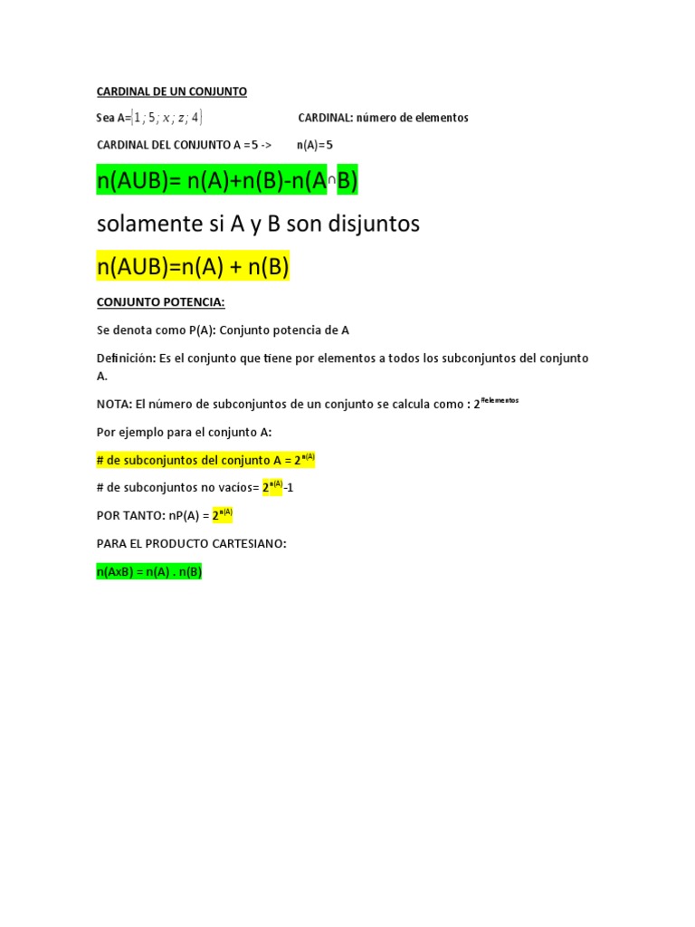Cardinal de Un Conjunto | PDF