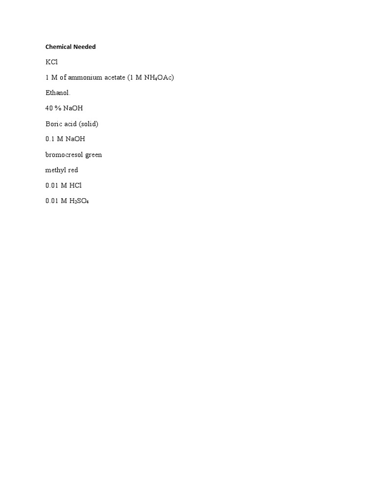 Essential Chemicals for Laboratory Use | PDF