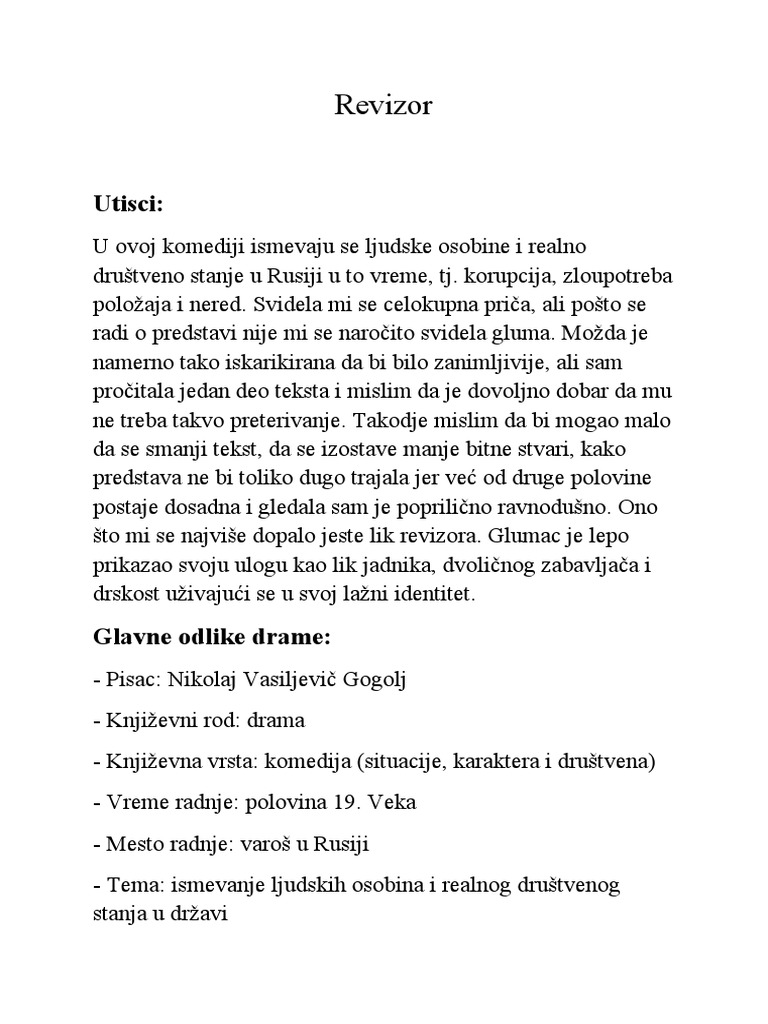 Revizor | PDF