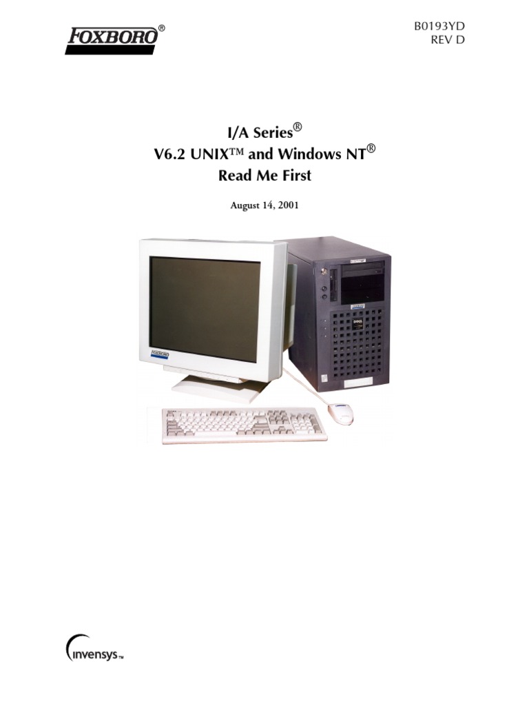 I/A Series V6.2 UNIX™ and Windows NT Read Me First: August 14, 2001 ...