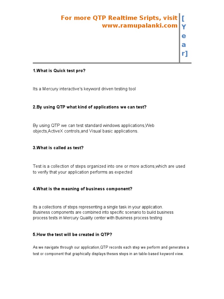 Qtp Complete Faqs 1 Pdf Areas Of Computer Science Digital Technology