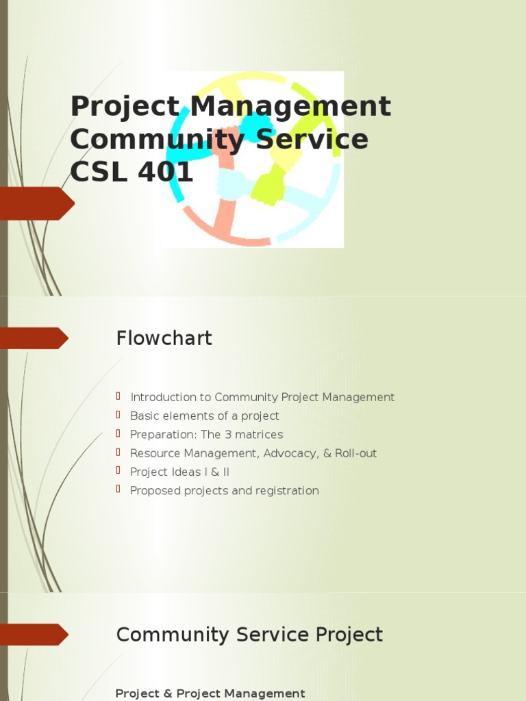 Project Management Community Service CSL 401 | PDF | Project Management ...