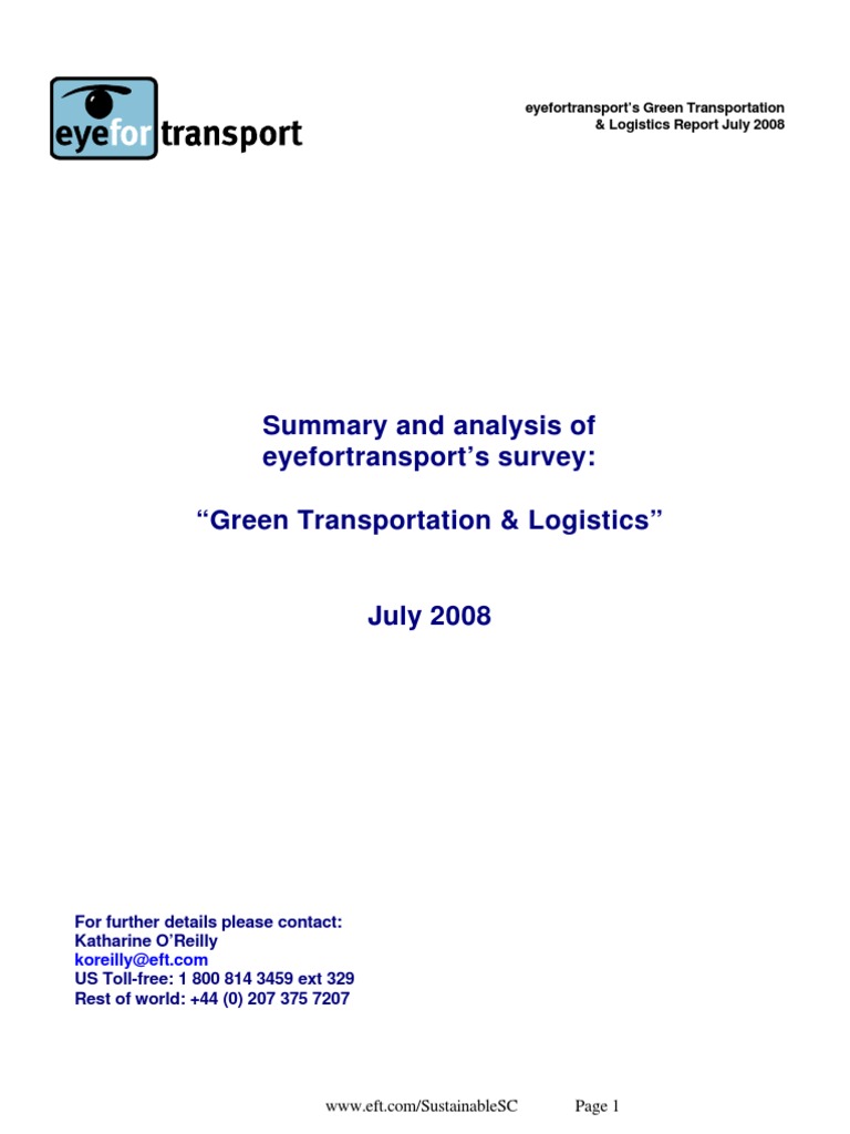 Eye For Transport Report | PDF | Logistics | Carbon Offset