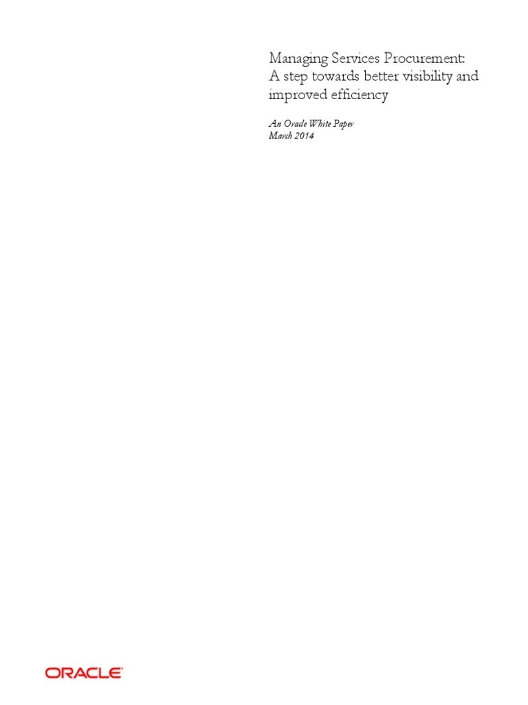 White Paper Managing Services Procurement A Step Towards Better ...