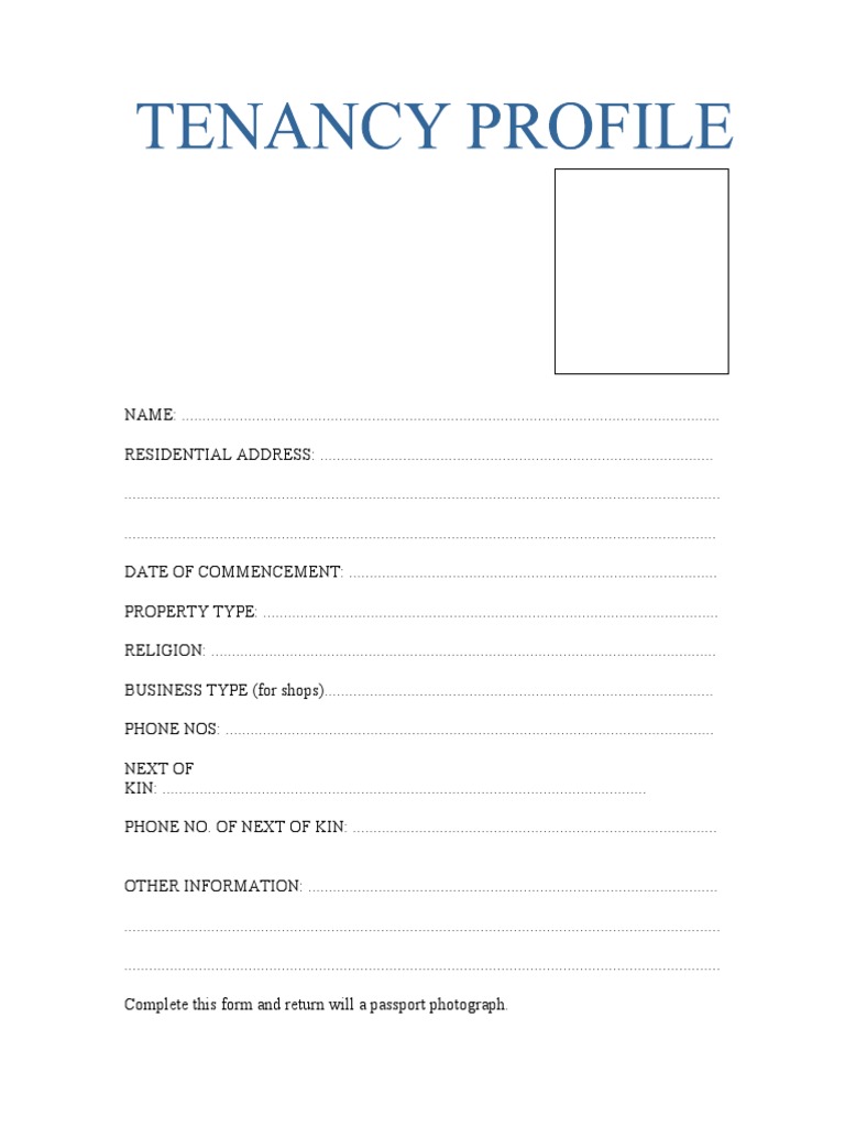Tenancy Form | PDF