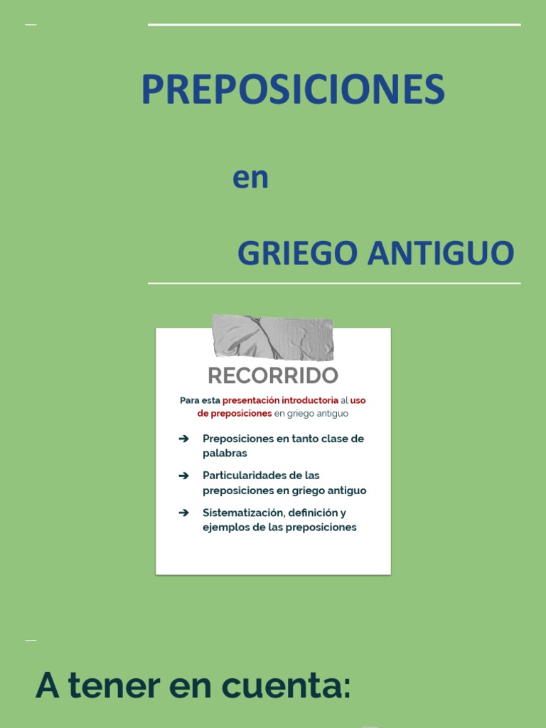 Presentación Preposiciones | PDF | Preposición y Postposición ...