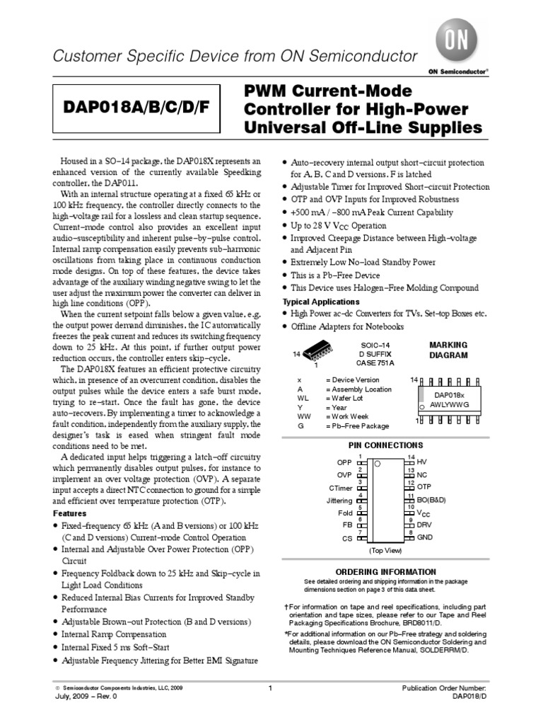 PWM Current-Mode Controller For High-Power Universal Off-Line Supplies DAP018A/B/C/D/F | PDF ...