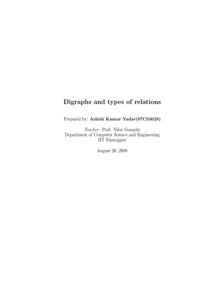 Digraphs and Types of Relations | PDF | Vertex (Graph Theory) | Algebra