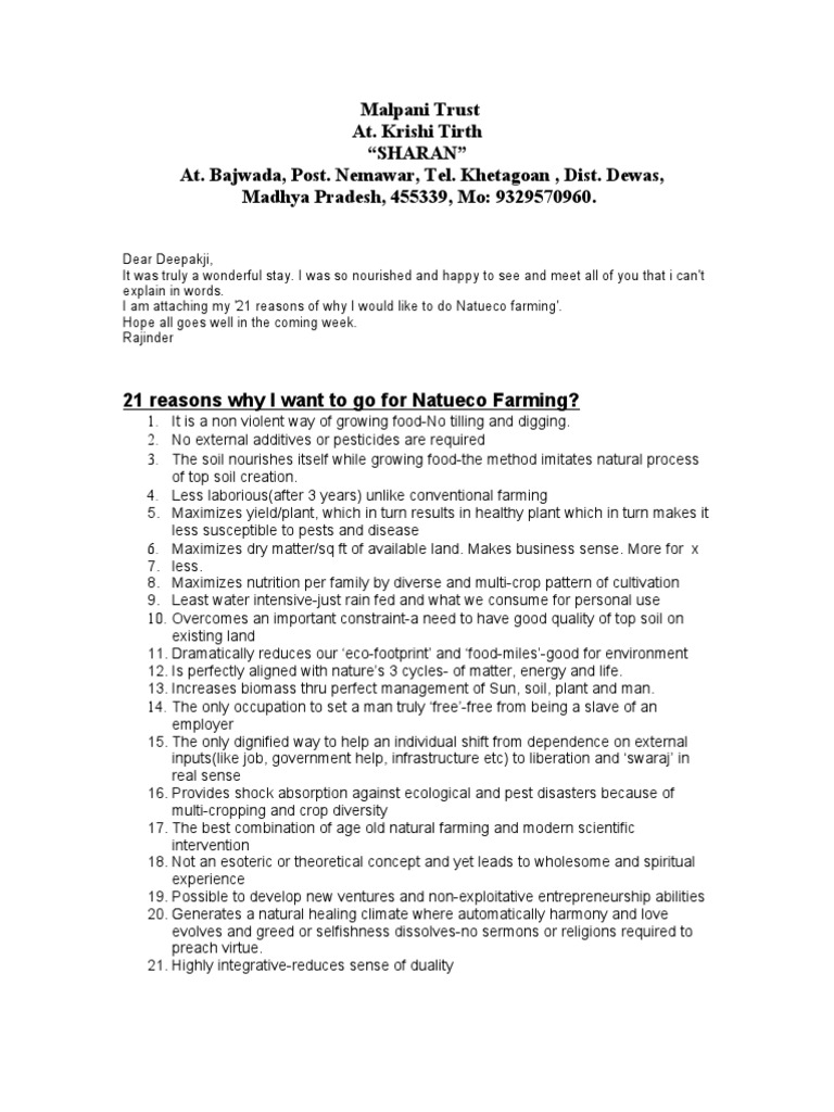 21 Benefits of Natueco Farming | PDF | Agriculture | Soil