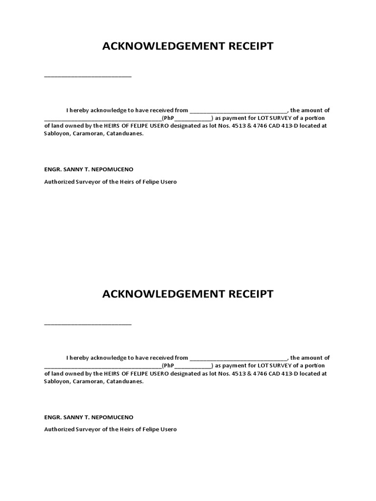 Acknowledgement Receipt | PDF