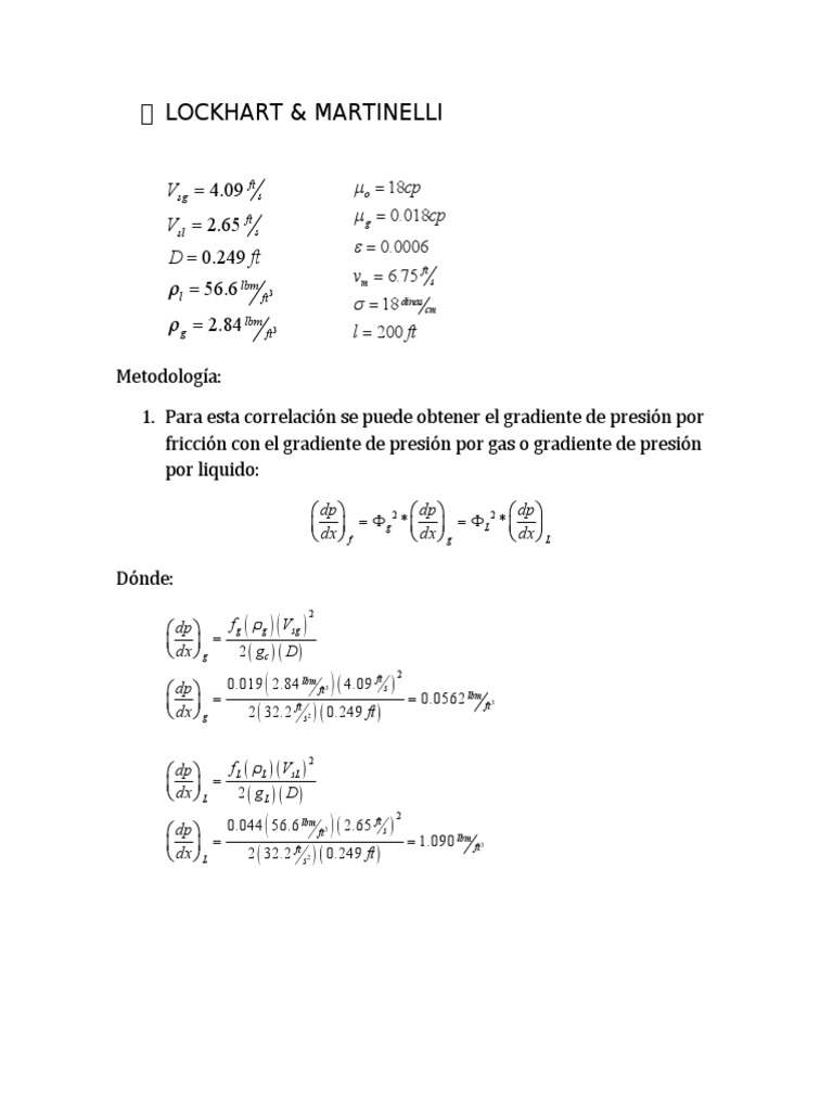 Lockhart & Martinelli Horizontal | PDF | Cantidades fisicas | Ingeniero ...