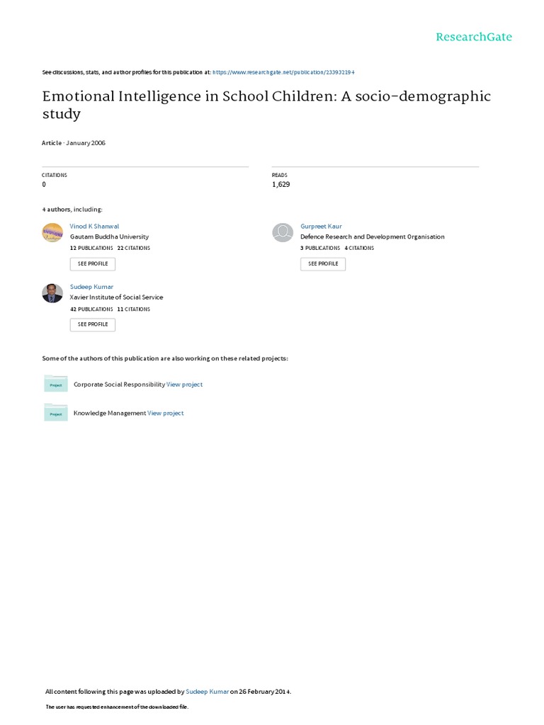 Paper-Emotional Intelligence | PDF | Emotional Intelligence | Intelligence