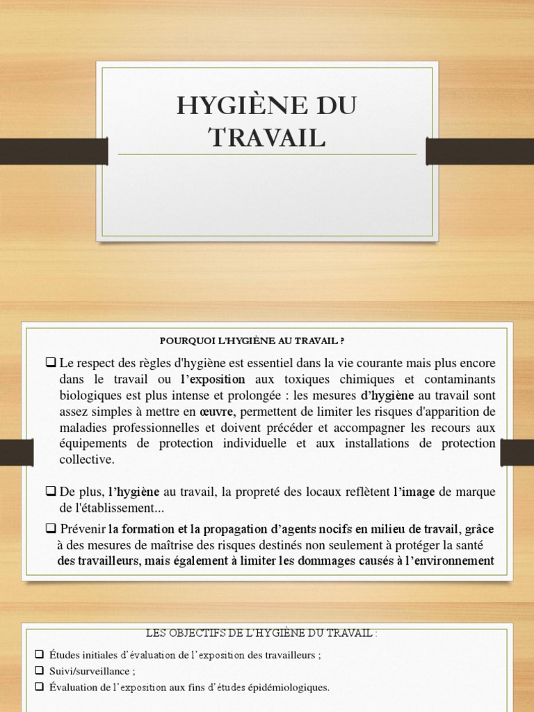 Hygiene Au Travail | PDF | Hygiène du travail | Hygiène