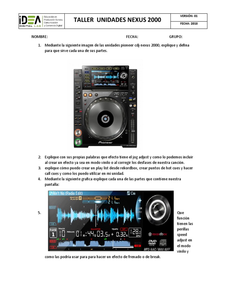 Partes y Funciones del CDJ 2000 | PDF