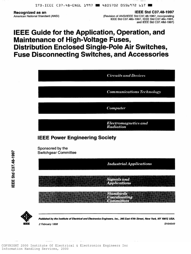 IEEE - C37.48 - 1997 HV Fuses, Switches, Circuit Breakers | PDF ...