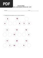 Guia de Descomponer Números Del 0 Al 10 de Forma Pictórica. | PDF